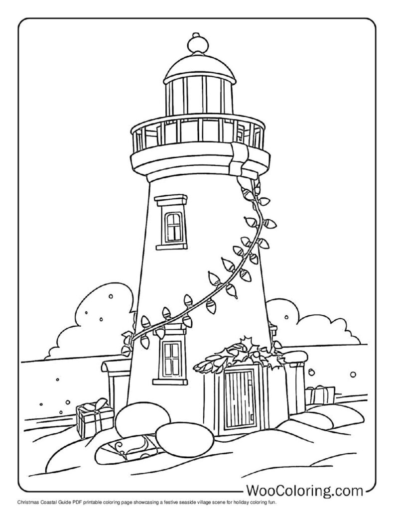 100+ Christmas Village coloring pages (Free PDF To Print) | Woo Coloring
