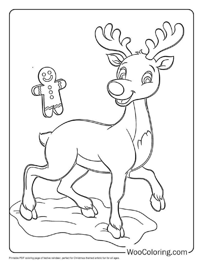 100+ Reindeer coloring pages (Free PDF To Print) | Woo Coloring