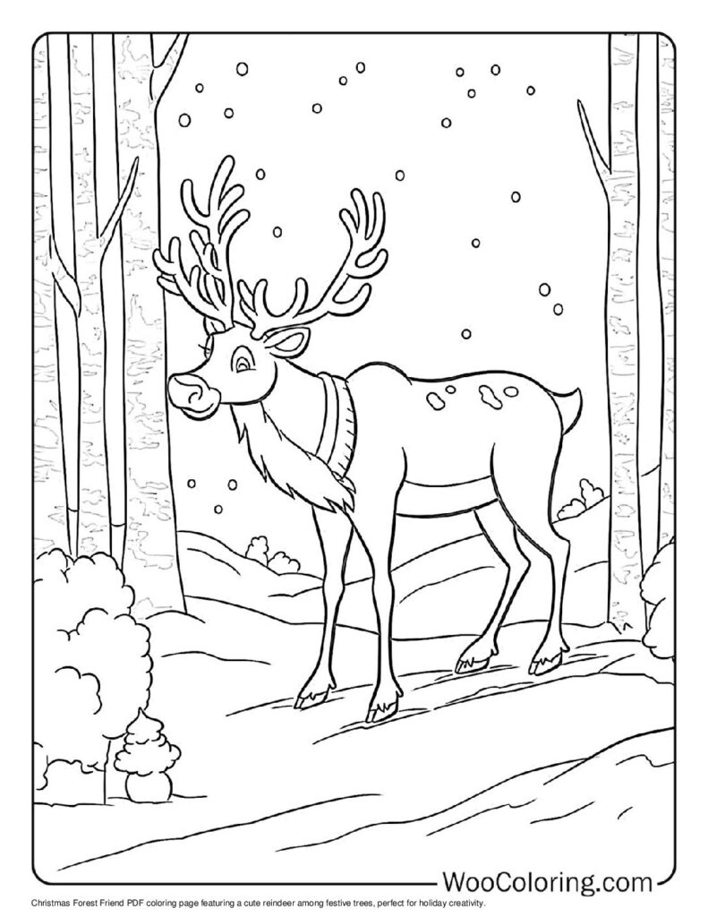 100+ Reindeer coloring pages (Free PDF To Print) | Woo Coloring