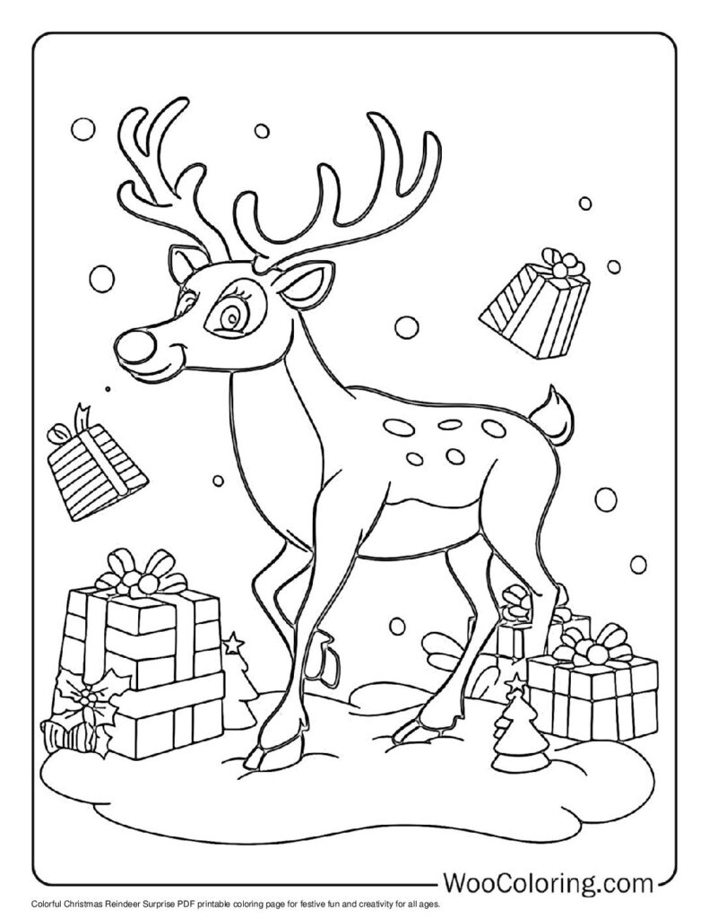 100+ Reindeer coloring pages (Free PDF To Print) | Woo Coloring