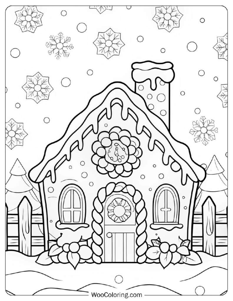 28 Gingerbread House Coloring Pages (Free PDF To Print) | Woo Coloring