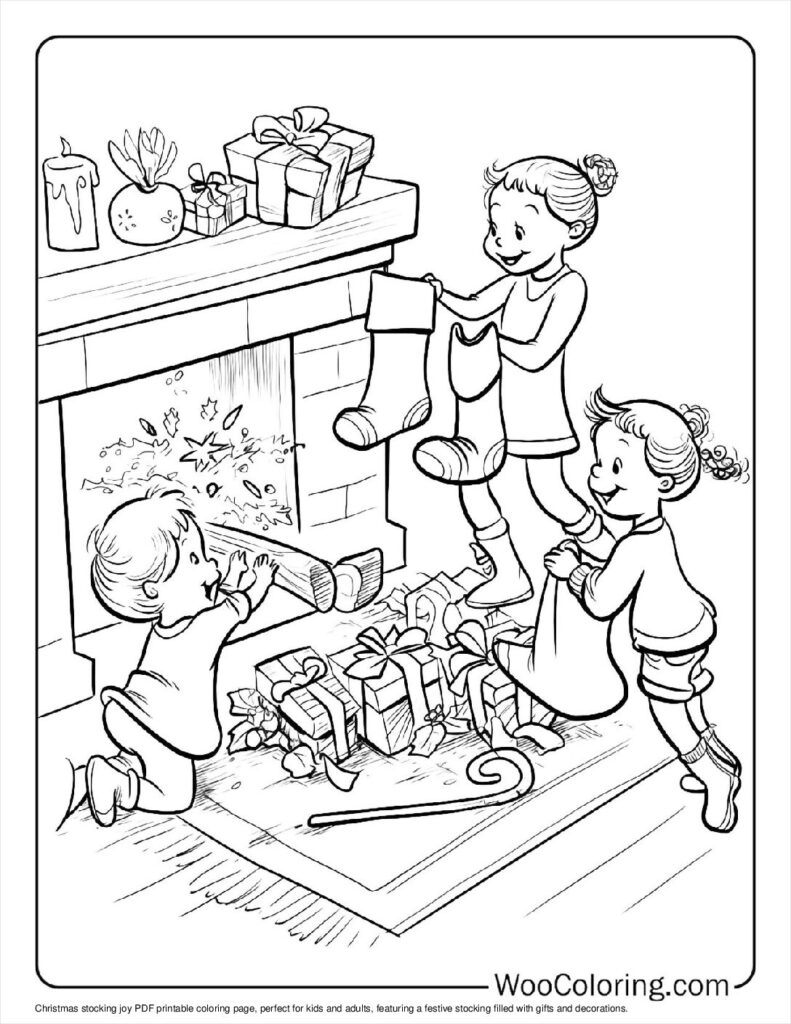 100+ Christmas Stockings coloring pages (Free PDF To Print) | Woo Coloring