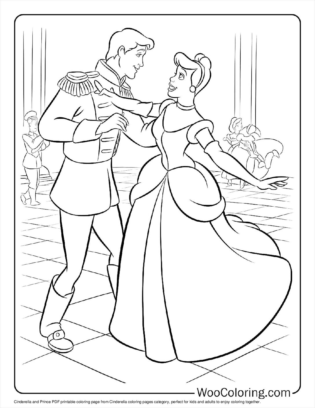 100+ Cinderella coloring pages (Free PDF To Print) | Woo Coloring
