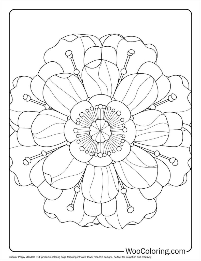 100+ Flower Mandala coloring pages (Free PDF To Print) | Woo Coloring