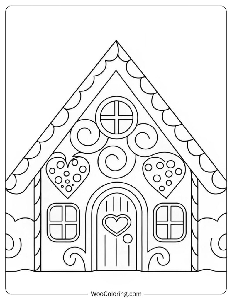 28 Gingerbread House Coloring Pages (Free PDF To Print) | Woo Coloring