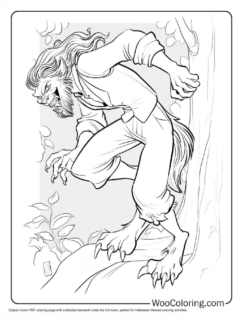 100+ Werewolf coloring pages (Free PDF To Print) | Woo Coloring