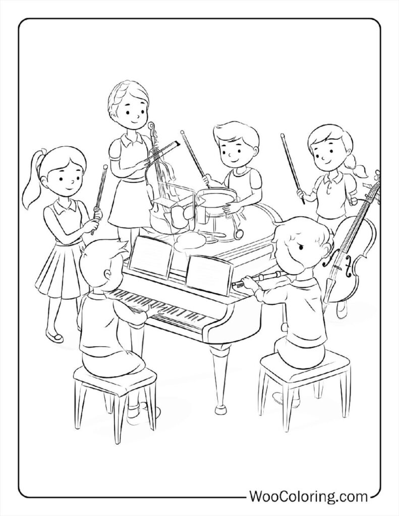 100+ Music coloring pages (Free PDF To Print) | Woo Coloring