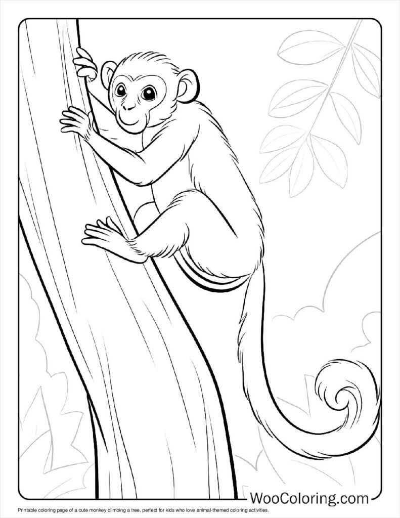 100+ Monkey coloring pages (Free PDF To Print) | Woo Coloring