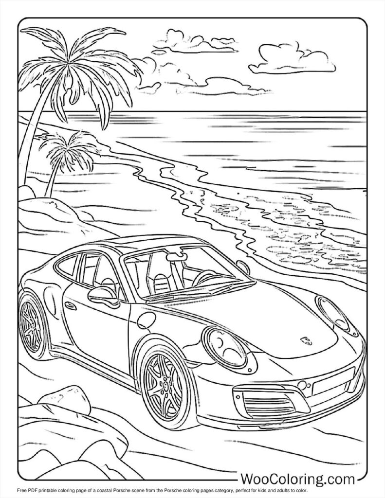 100+ Porsche coloring pages (Free PDF To Print) | Woo Coloring