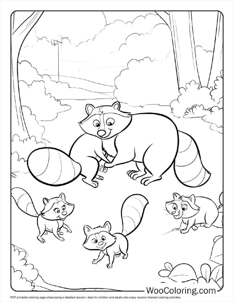 100+ Raccoon coloring pages (Free PDF To Print) | Woo Coloring