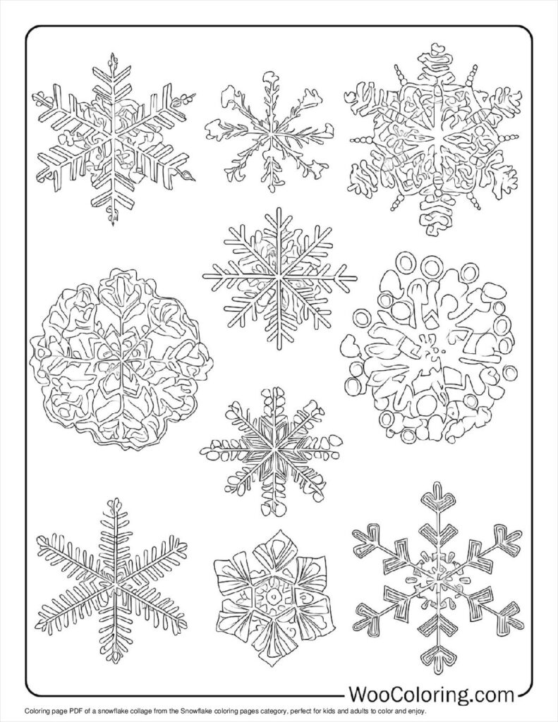 100+ Snowflake coloring pages (Free PDF To Print) | Woo Coloring