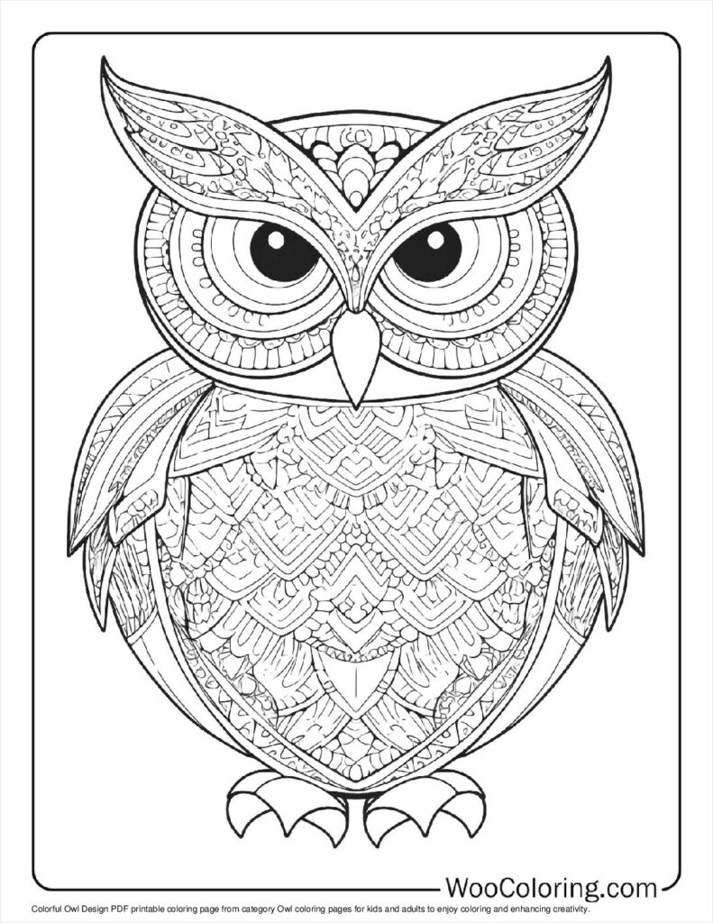 100+ Owl coloring pages (Free PDF To Print) | Woo Coloring