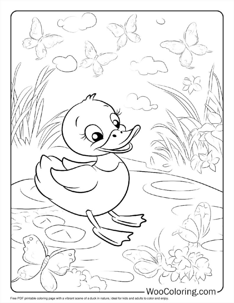 100+ Duck coloring pages (Free PDF To Print) | Woo Coloring