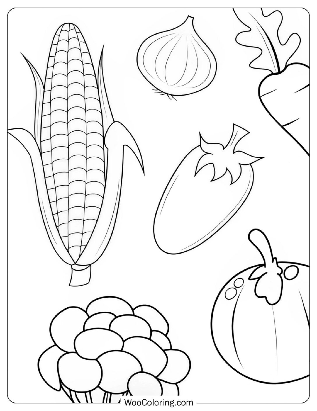 28 Vegetable Coloring Pages (Free PDF To Print) | Woo Coloring