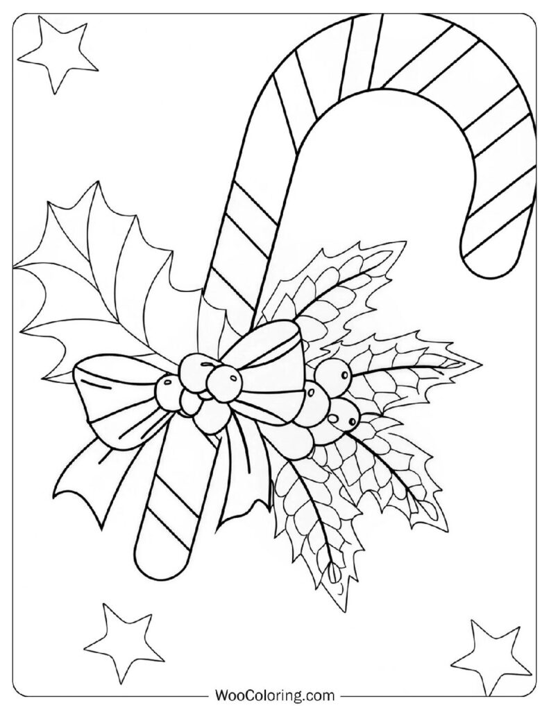 24 Candy Cane Coloring Pages (Free PDF To Print) | Woo Coloring