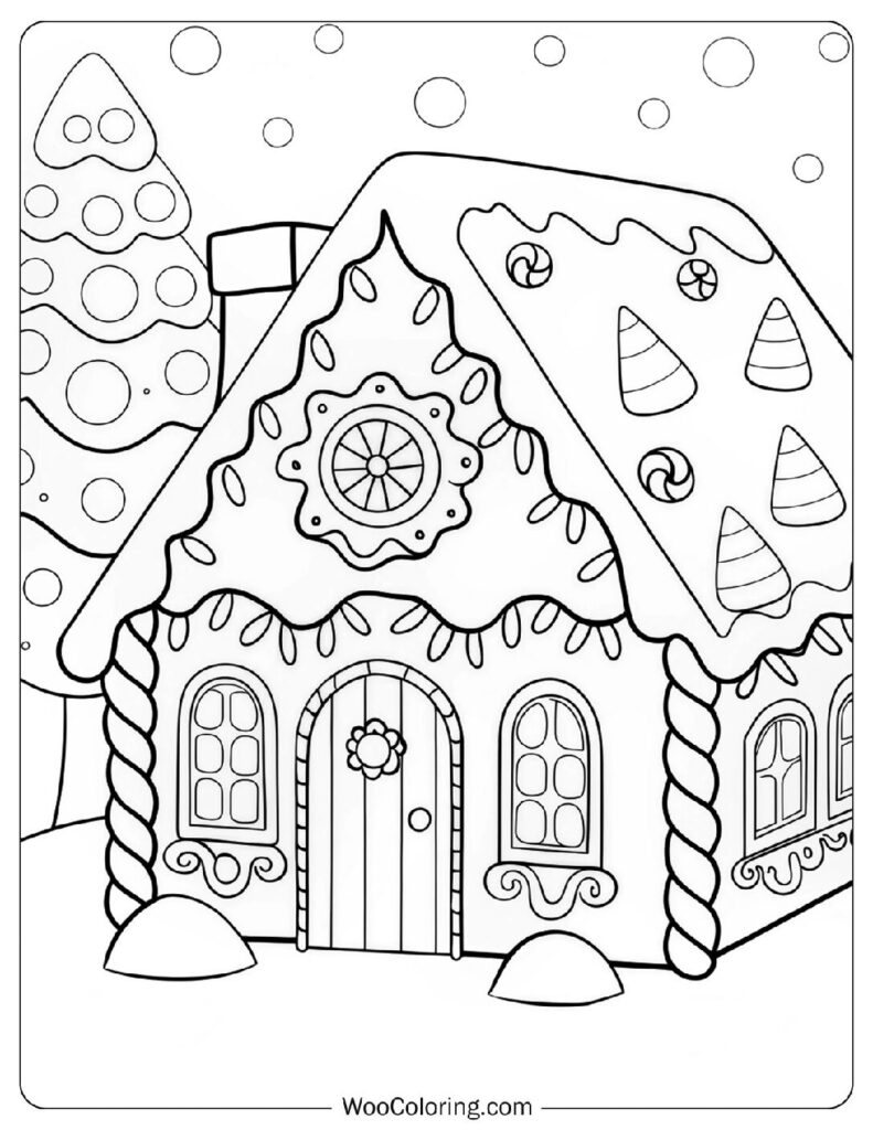 28 Gingerbread House Coloring Pages (Free PDF To Print) | Woo Coloring
