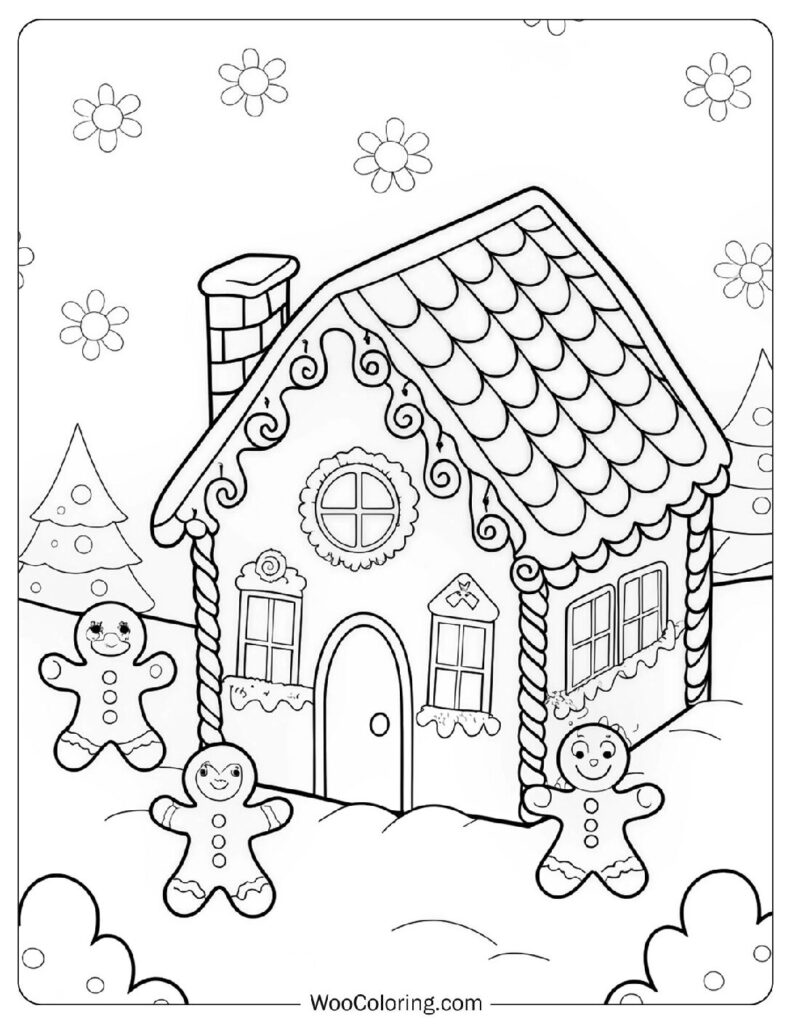 28 Gingerbread House Coloring Pages (Free PDF To Print) | Woo Coloring