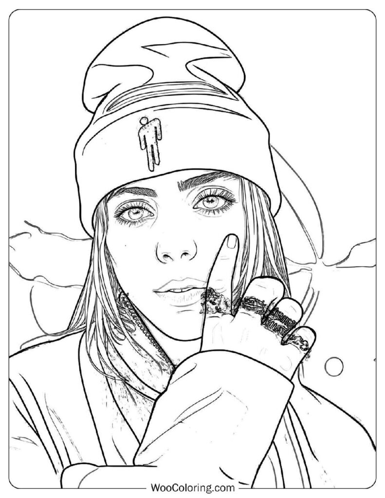 22 Billie Eilish Coloring Pages (Free PDF To Print) | Woo Coloring