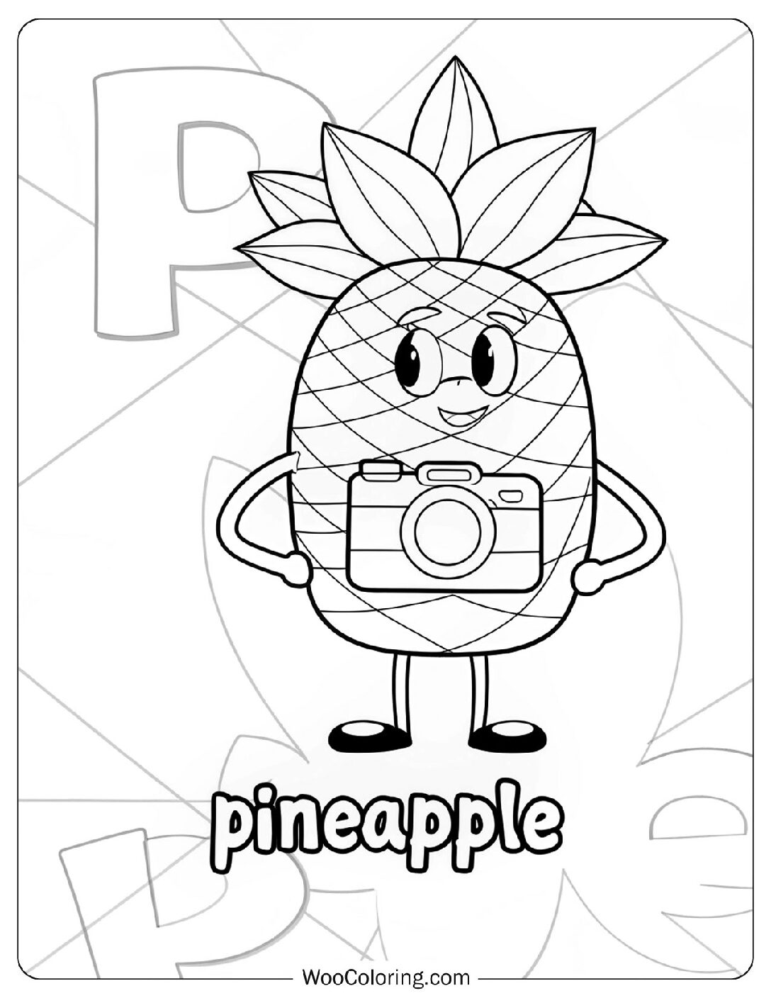 24 Pineapple Coloring Pages (Free PDF To Print) | Woo Coloring