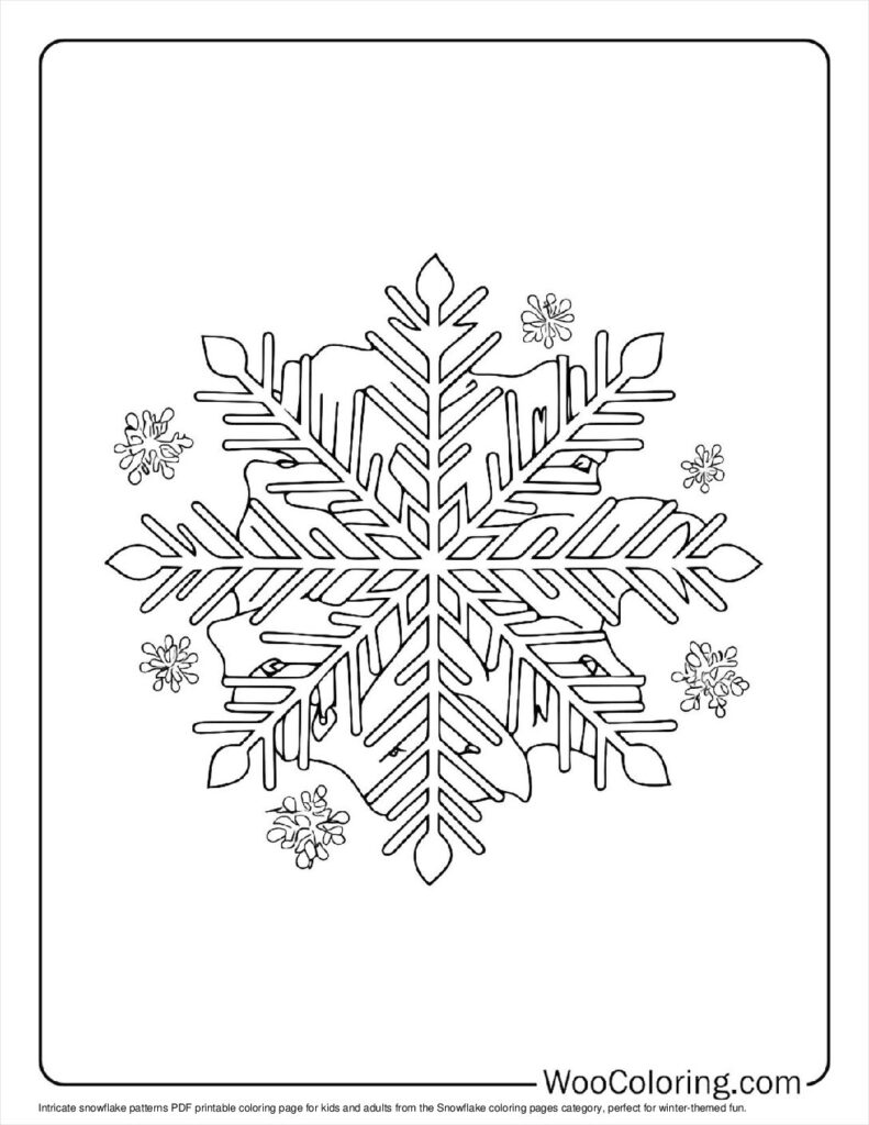 100+ Snowflake coloring pages (Free PDF To Print) | Woo Coloring