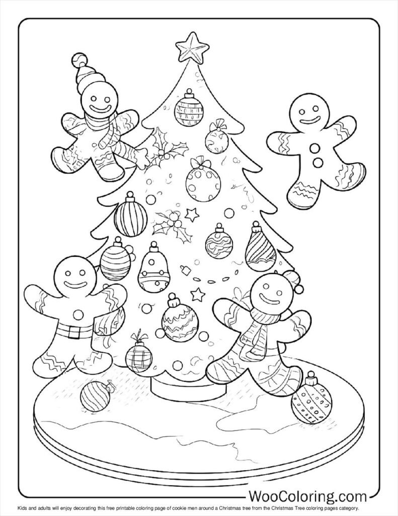 100+ Christmas Tree coloring pages (Free PDF To Print) | Woo Coloring