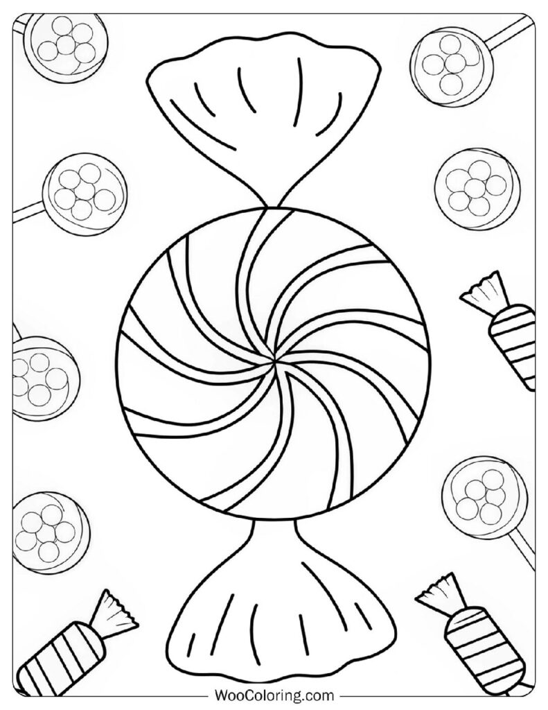 28 Candy Coloring Pages (Free PDF To Print) | Woo Coloring