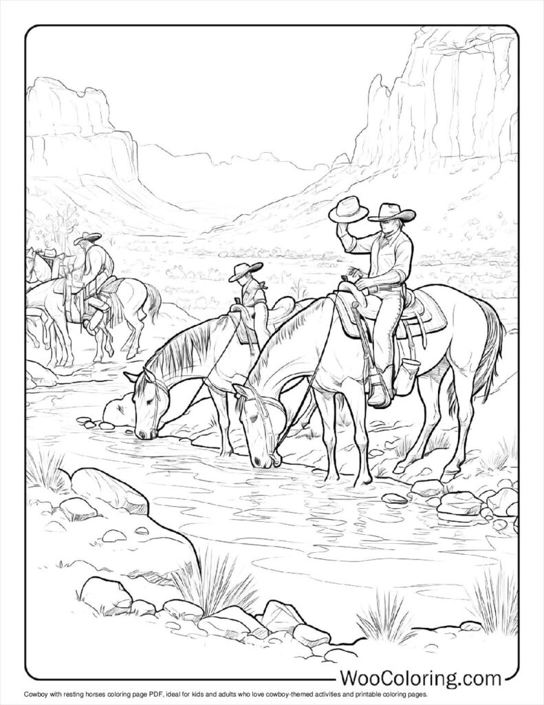 100+ Cowboy coloring pages (Free PDF To Print) | Woo Coloring