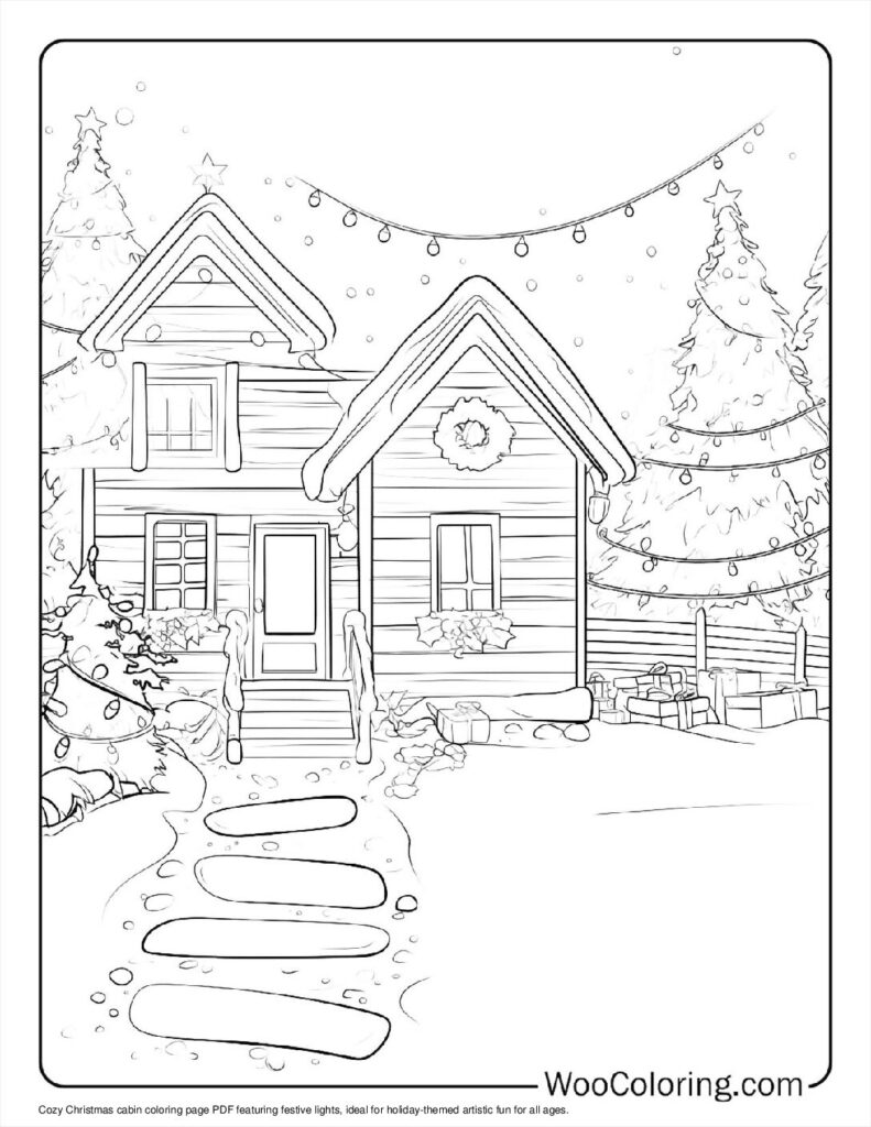 100+ Christmas Lights coloring pages (Free PDF To Print) | Woo Coloring