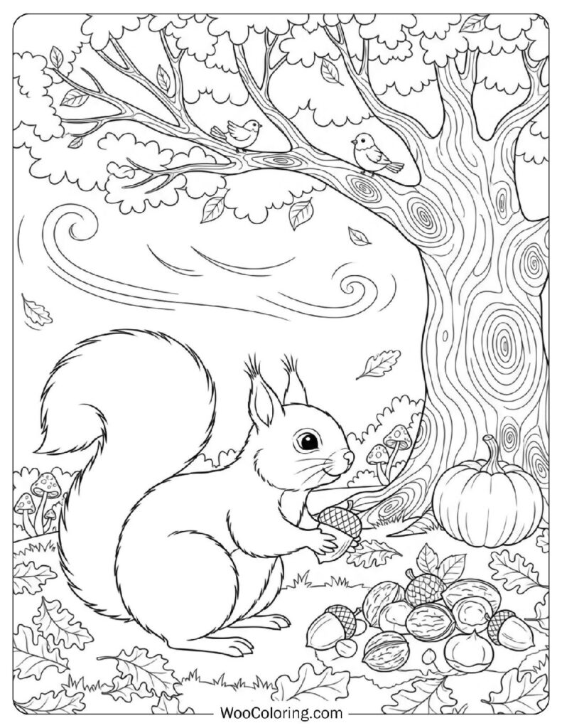 100+ Fall & Autumn coloring pages (Free PDF To Print) | Woo Coloring