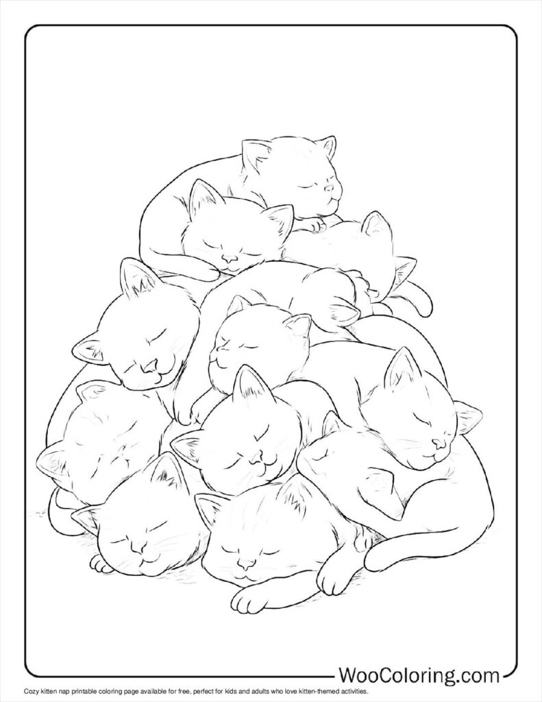 100+ Kitten coloring pages (Free PDF To Print) | Woo Coloring