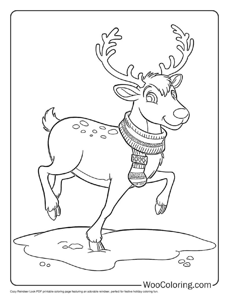 100+ Reindeer coloring pages (Free PDF To Print) | Woo Coloring