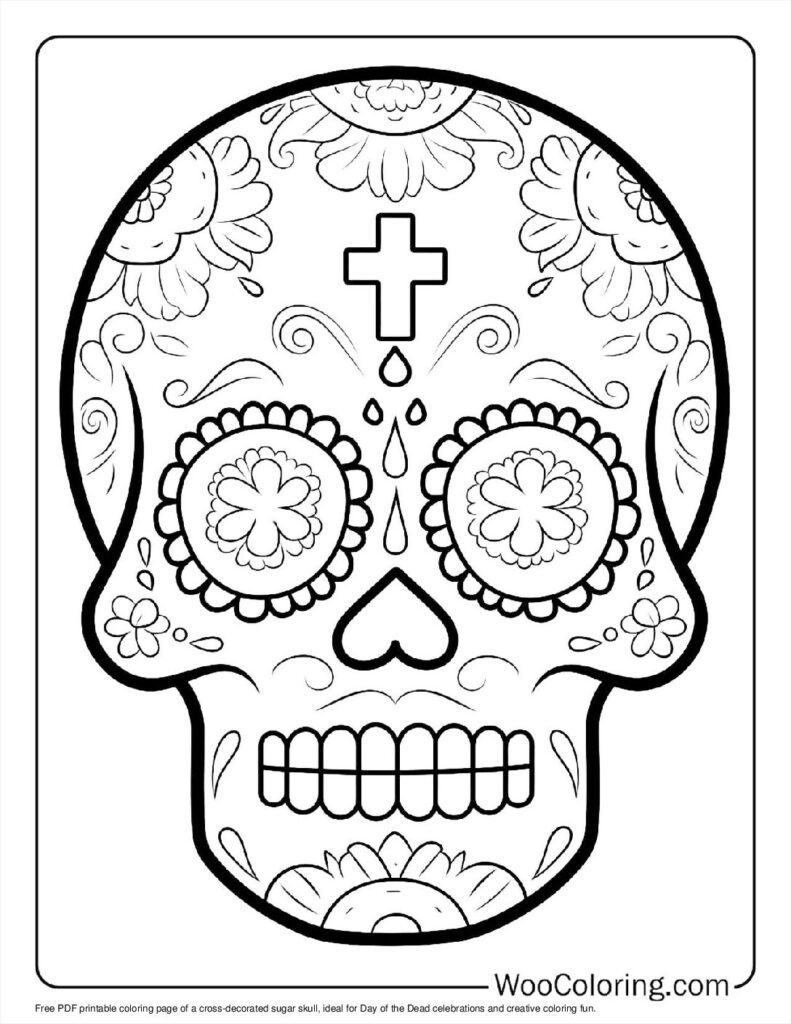 100+ Sugar Skulls coloring pages (Free PDF To Print) | Woo Coloring