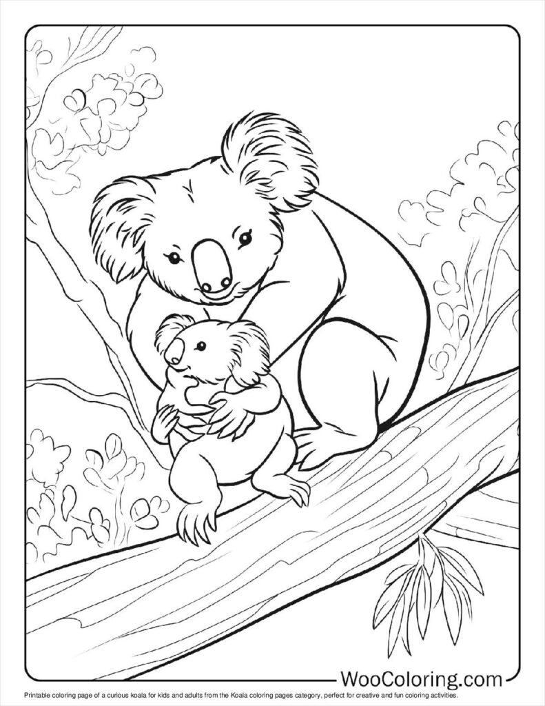 100+ Koala coloring pages (Free PDF To Print) | Woo Coloring