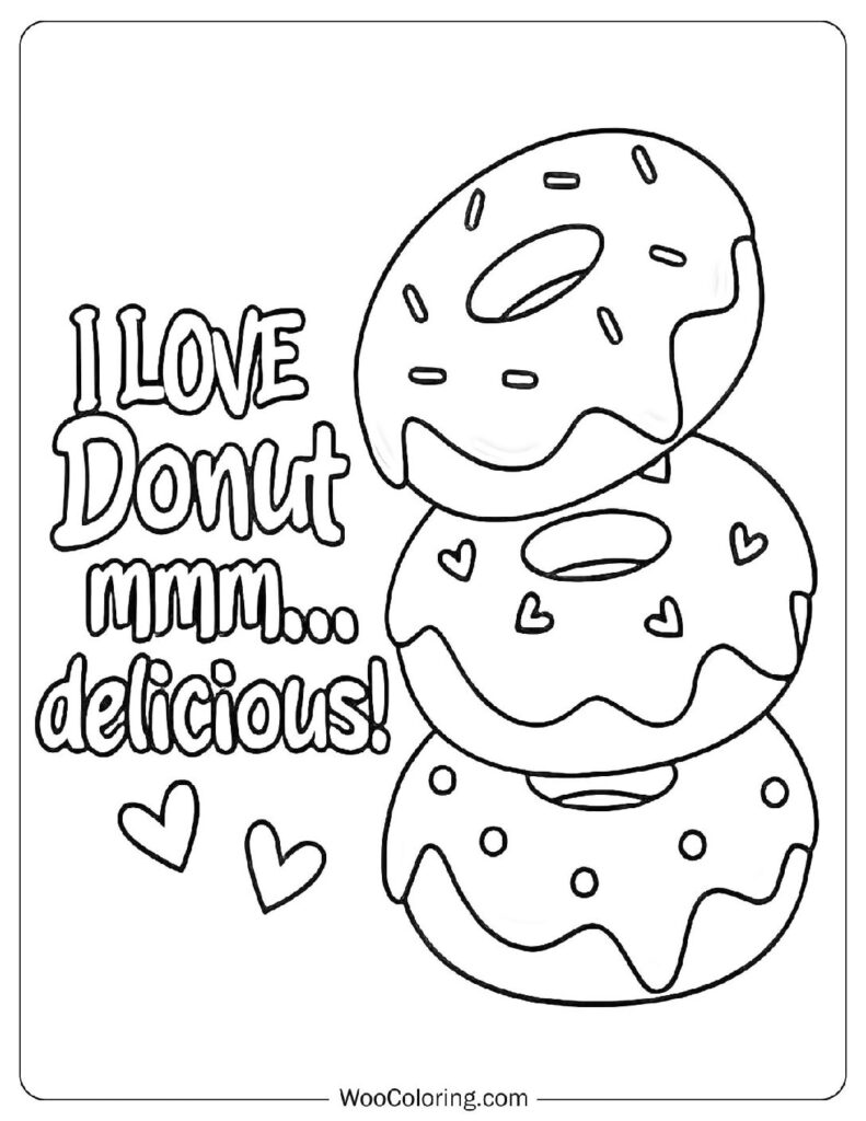 26 Donut Coloring Pages (Free PDF To Print) | Woo Coloring