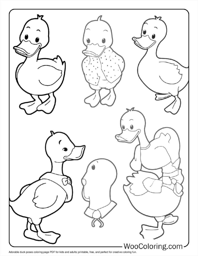 100+ Duck coloring pages (Free PDF To Print) | Woo Coloring