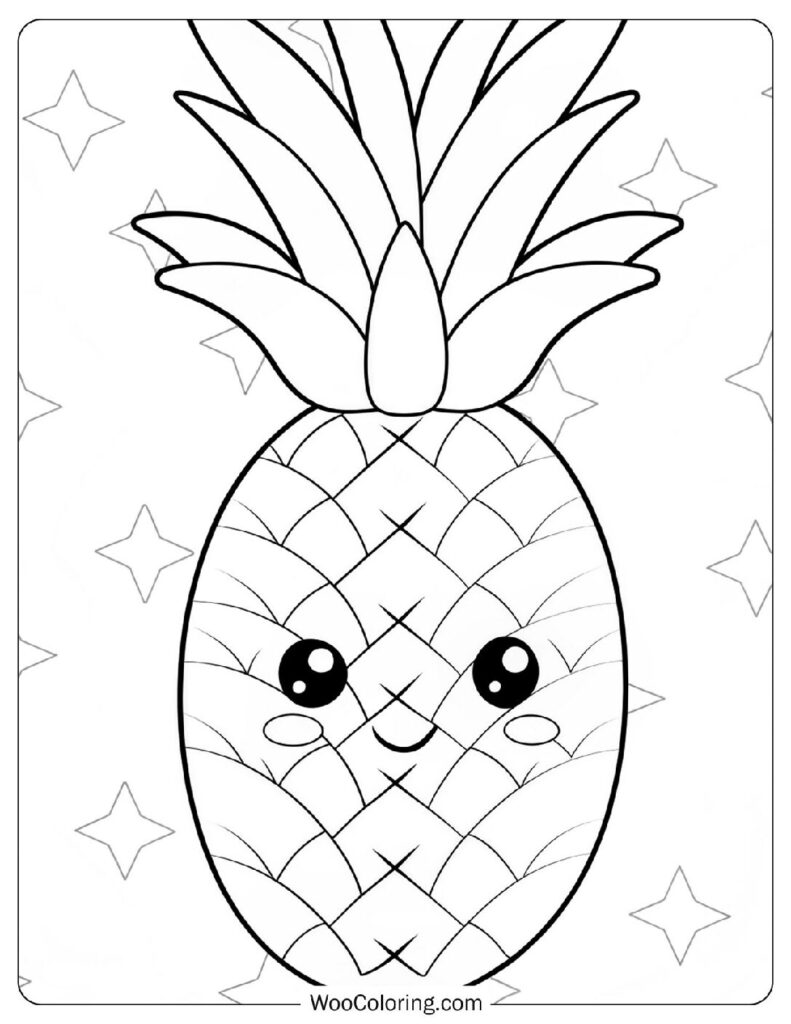 24 Pineapple Coloring Pages (Free PDF To Print) | Woo Coloring