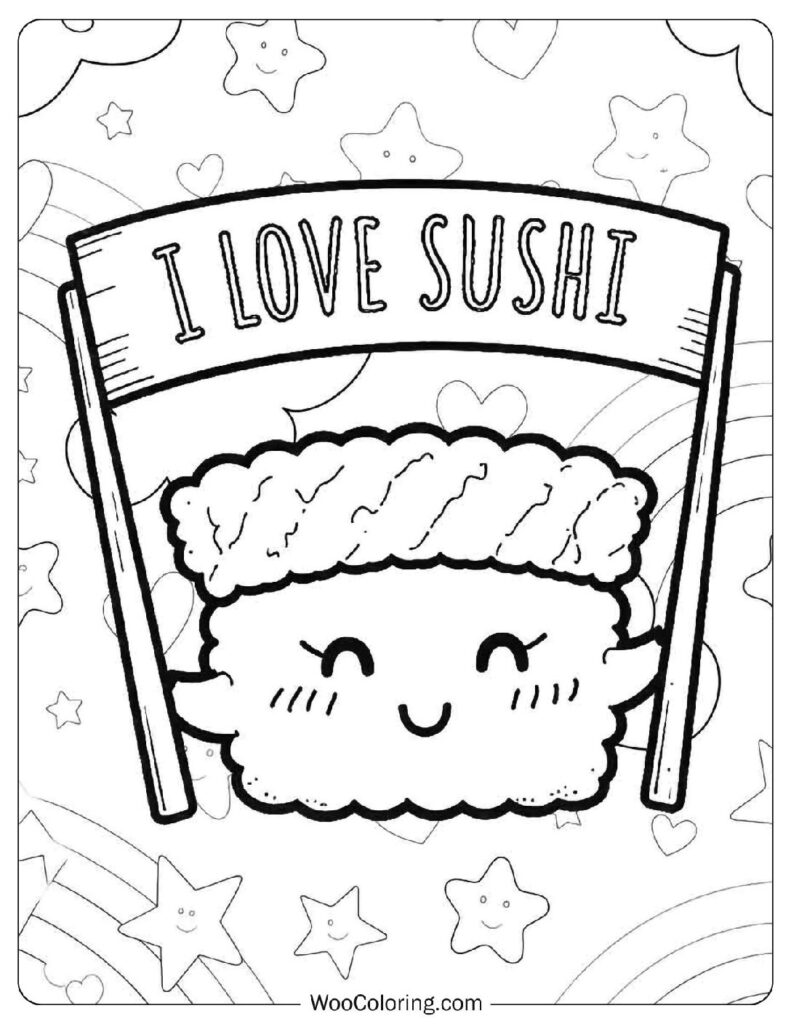 22 Sushi Coloring Pages (Free PDF To Print) | Woo Coloring
