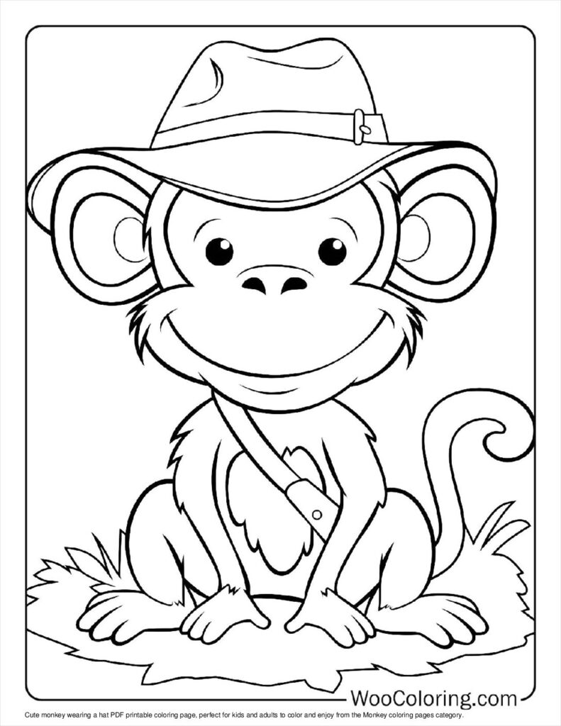 100+ Monkey coloring pages (Free PDF To Print) | Woo Coloring