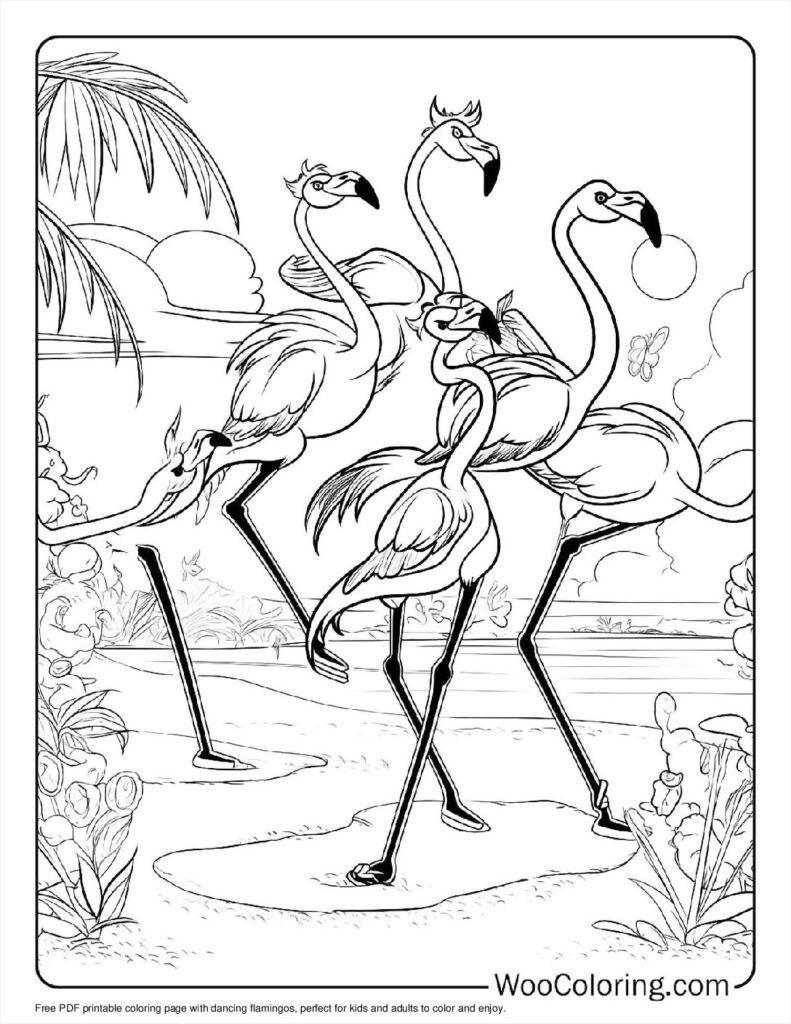 100+ Flamingo coloring pages (Free PDF To Print) | Woo Coloring