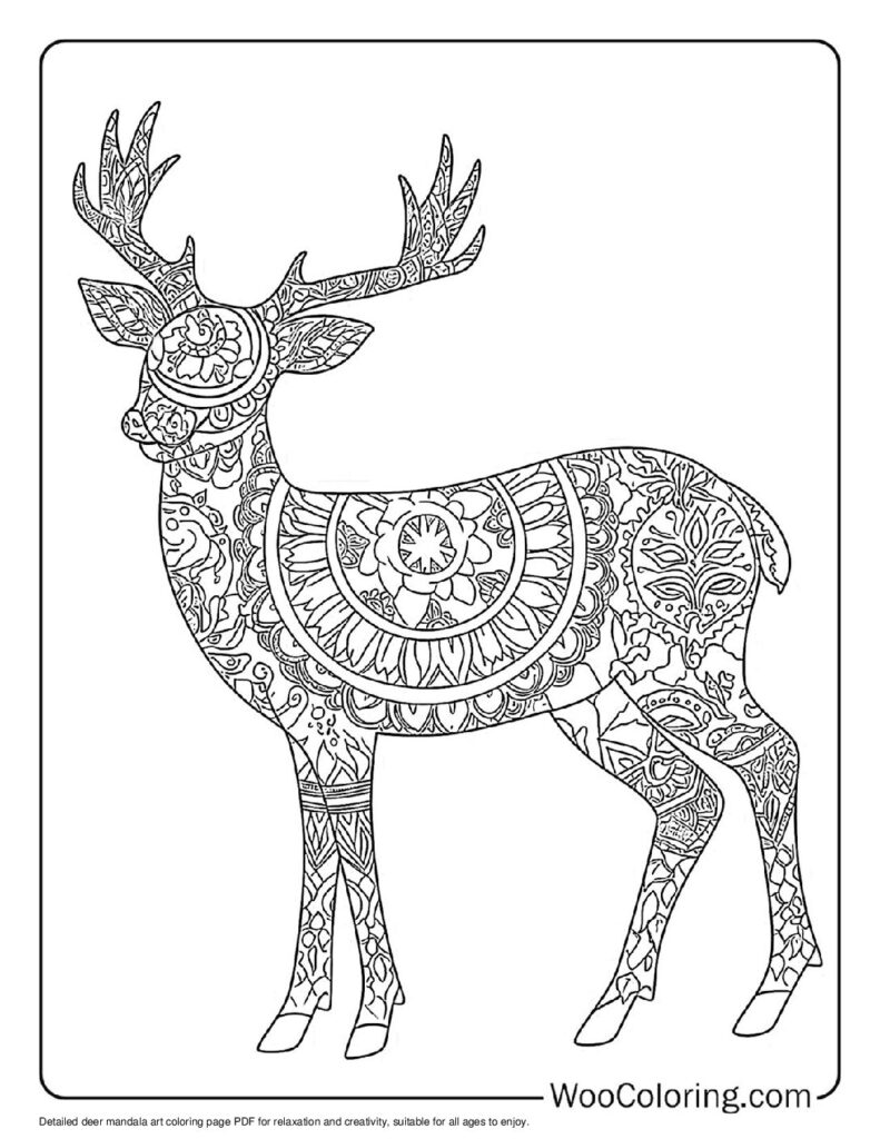 100+ Deer coloring pages (Free PDF To Print) | Woo Coloring