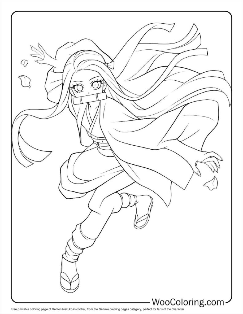 100+ Nezuko coloring pages (Free PDF To Print) | Woo Coloring