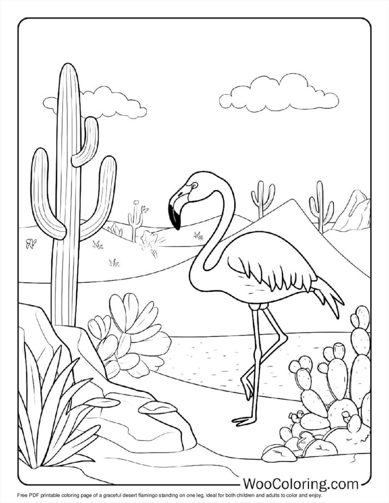 100+ Flamingo coloring pages (Free PDF To Print) | Woo Coloring