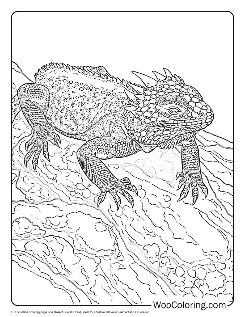 100+ Lizard coloring pages (Free PDF To Print) | Woo Coloring