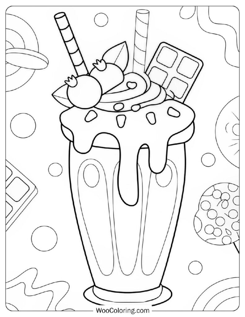 24 Milkshake Coloring Pages (Free PDF To Print) | Woo Coloring
