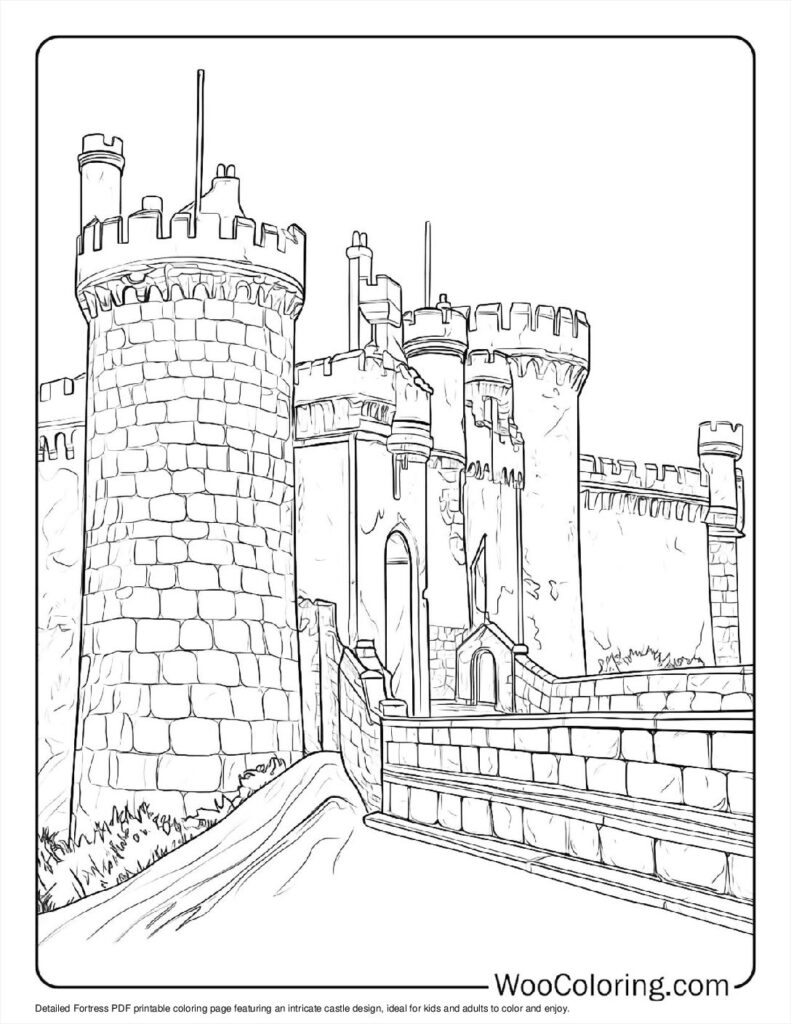 100+ Castle coloring pages (Free PDF To Print) | Woo Coloring