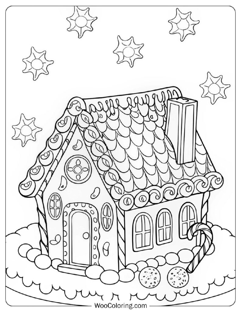 28 Gingerbread House Coloring Pages (Free PDF To Print) | Woo Coloring