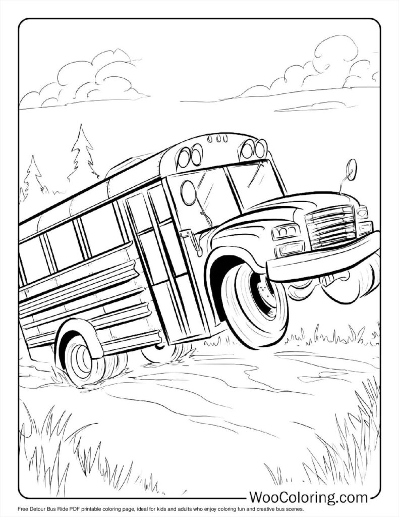 100+ School Bus coloring pages (Free PDF To Print) | Woo Coloring