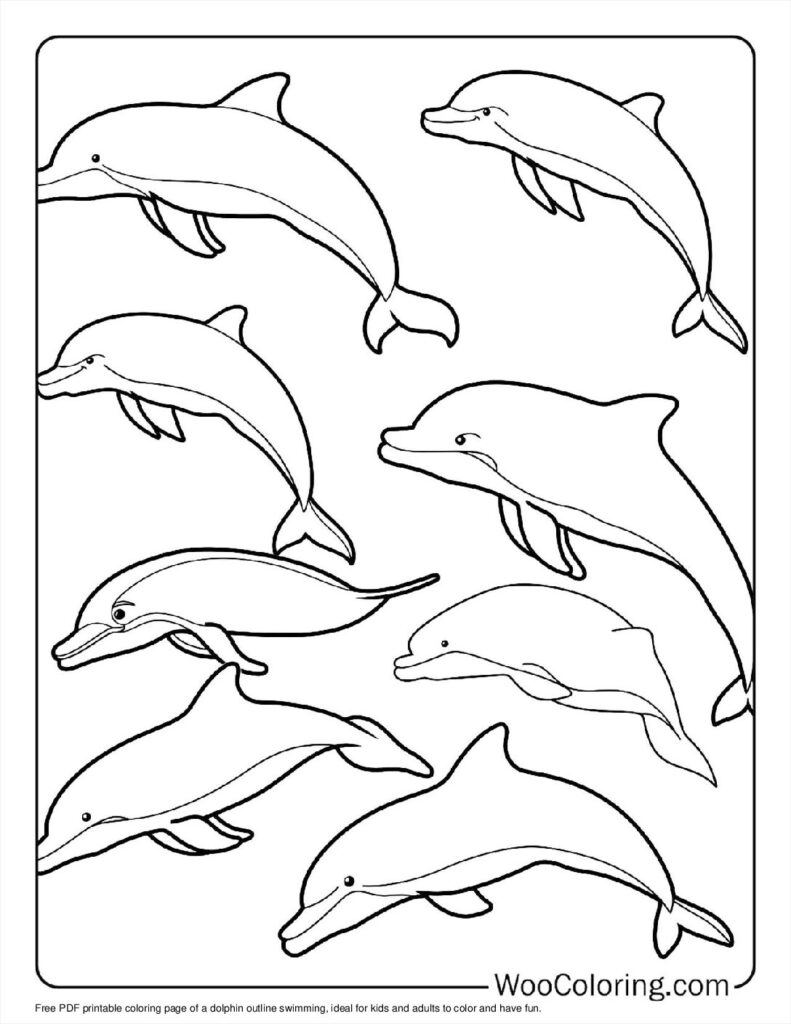 100+ Dolphin coloring pages (Free PDF To Print) | Woo Coloring