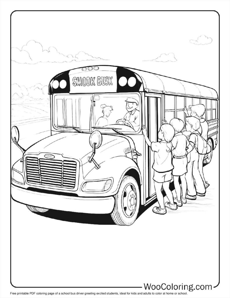 100+ School Bus coloring pages (Free PDF To Print) | Woo Coloring