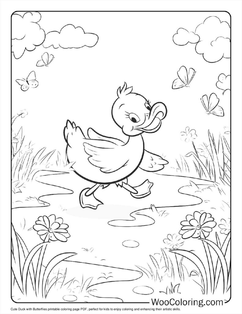 100+ Duck coloring pages (Free PDF To Print) | Woo Coloring